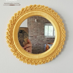 Crochet Mirror, Small Round Mirror, Shabby Chic Mirror, Vintage Style ...