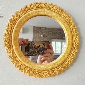 Crochet Mirror, Small Round Mirror, Shabby Chic Mirror, Vintage Style ...