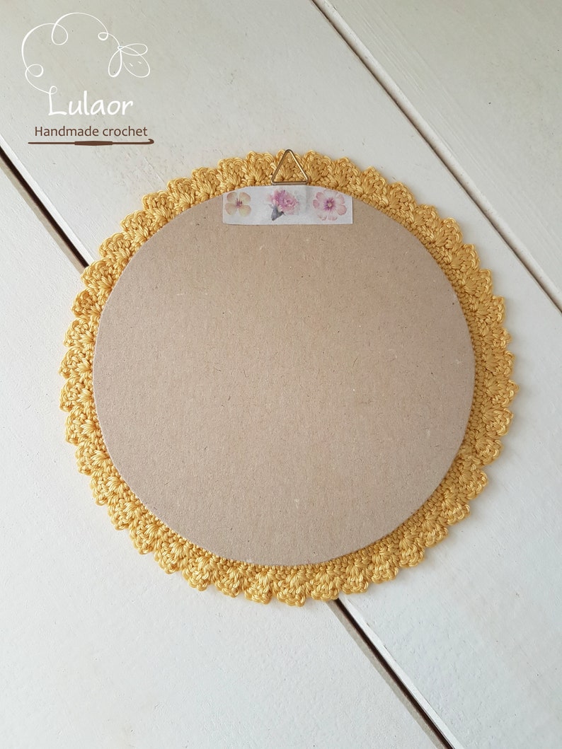 Crochet Mirror Small Round Mirror Shabby Chic Mirror | Etsy
