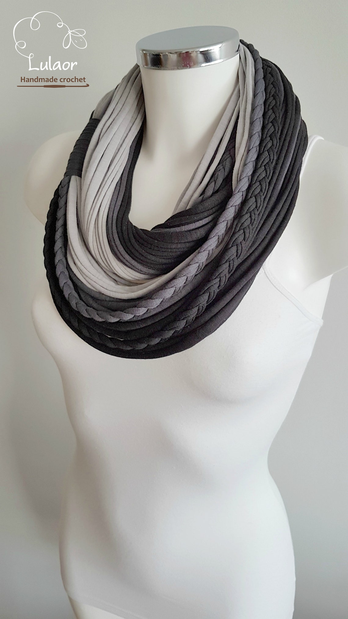 Infinity scarf for women loop scarf winter cotton fabric | Etsy