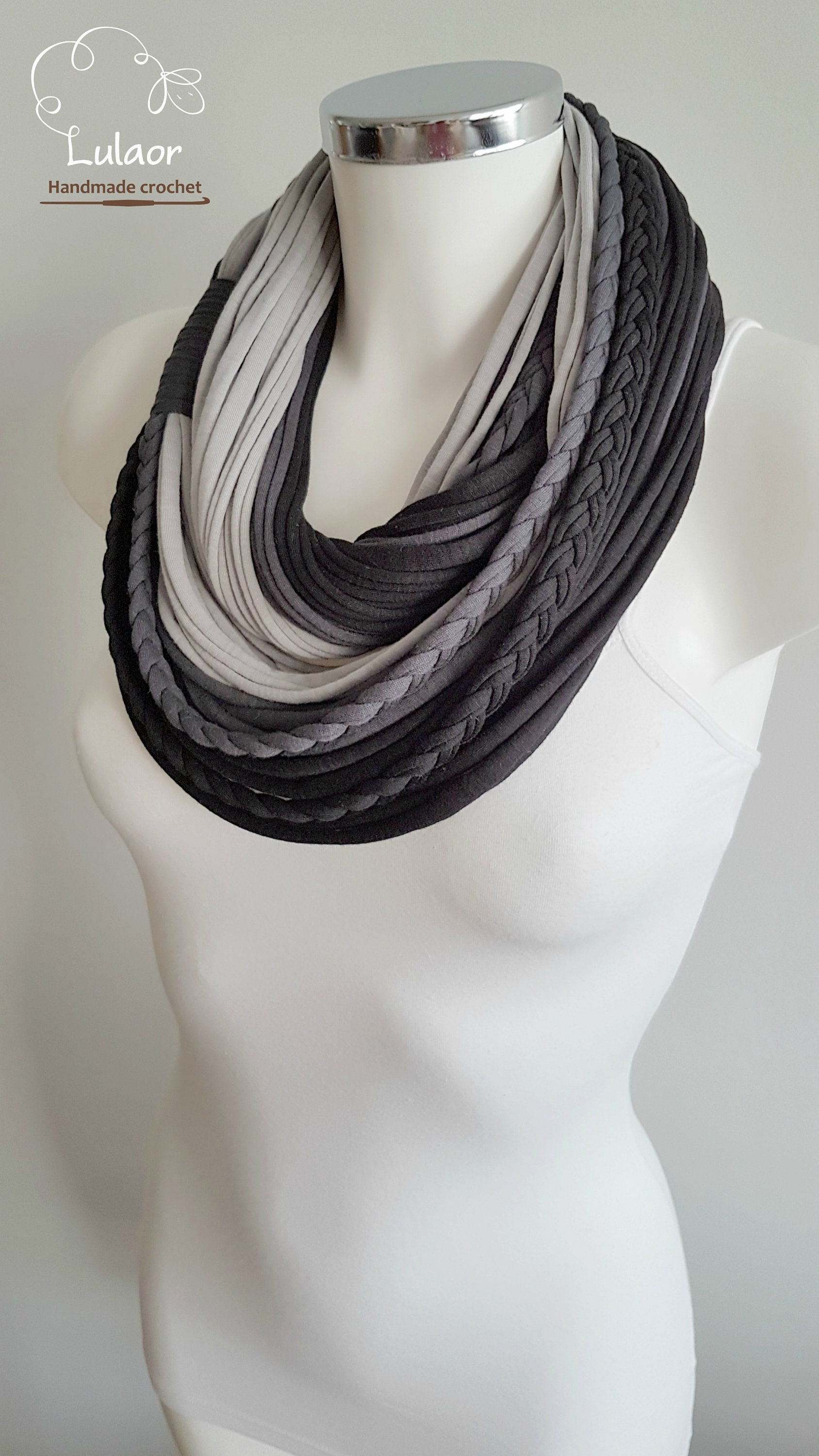 Infinity scarf for women loop scarf winter cotton fabric | Etsy