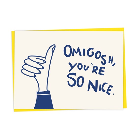 Thumbs up Thank You Card Thank You Notes Funny Greeting - Etsy