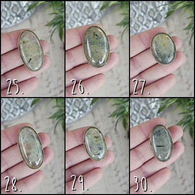 Grooved Cabochon Prehnite Grooved Stone Brass Framed Stones | Etsy