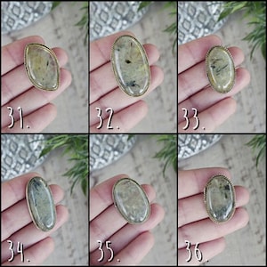 Grooved Cabochon, Prehnite Grooved Stone, Brass Framed Stones for ...
