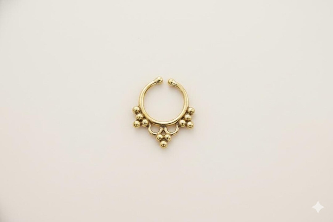 Brass Tribal Fake Septum Ring | Boho Chic Septum Piercing Without ...