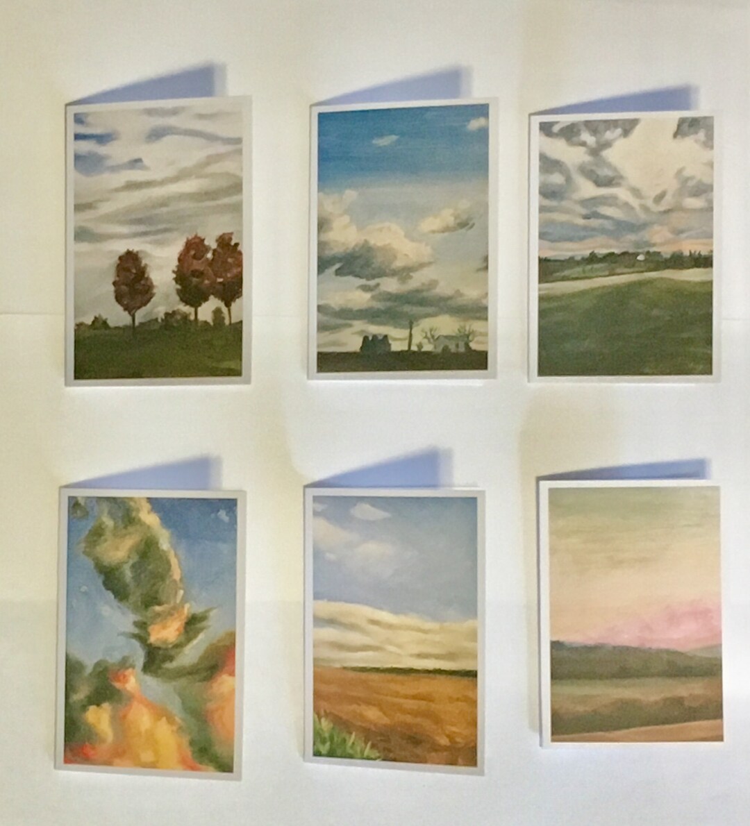 6 Blank Note Cards With Landscape Paintings - Etsy