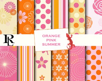 Pink Lemonade Digital Paper Pack Digital Background Paper Background ...