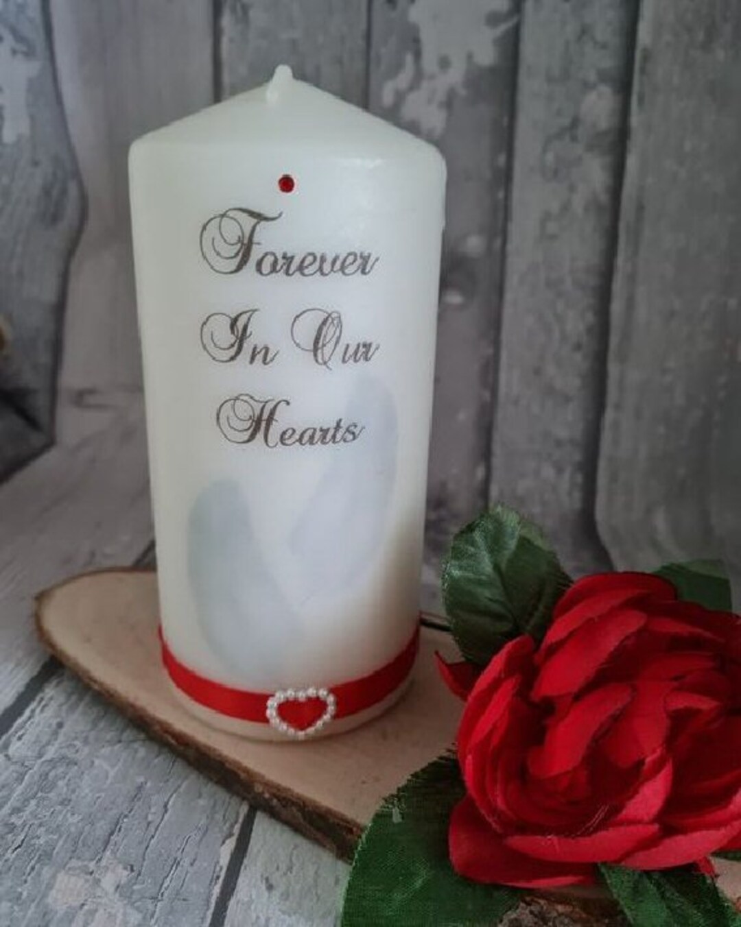 Forever in Our Hearts, in Loving Memory, Remembrance Candle - Etsy