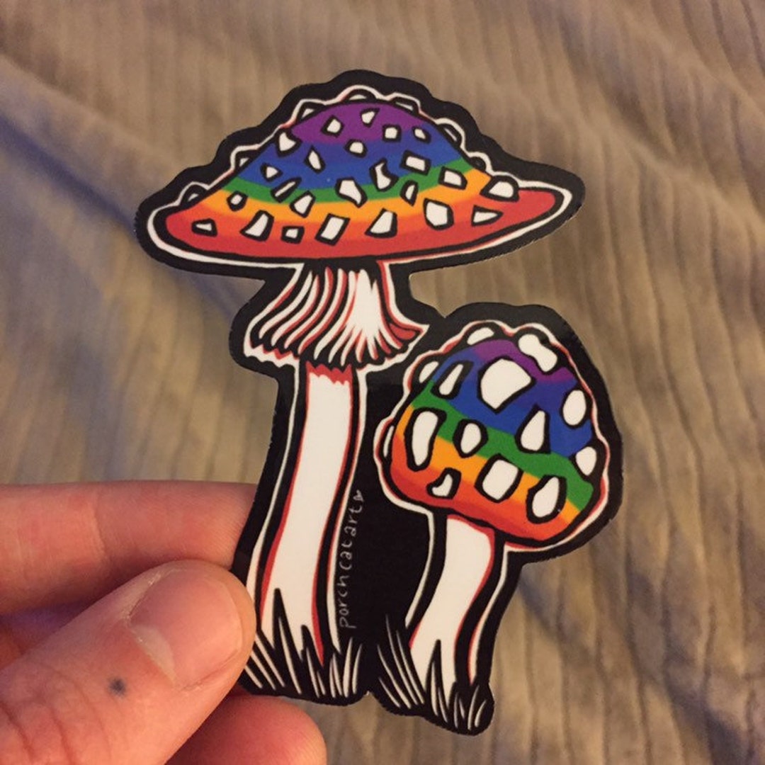 Pride Mushroom Sticker | Gay Pride Art | LGBTQ+ Art | Cottagecore Art ...