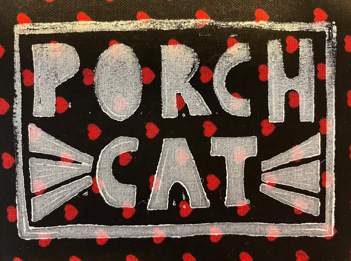 Porch Cat Patches Folk Punk Art Linocut - Etsy