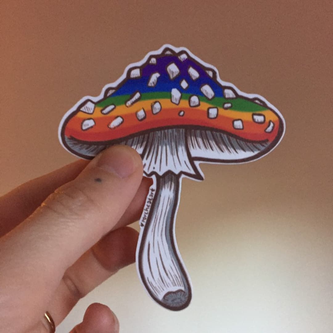 Pride Mushroom Sticker | Queer Art | LGBTQ+ Art | Transgender Pride ...