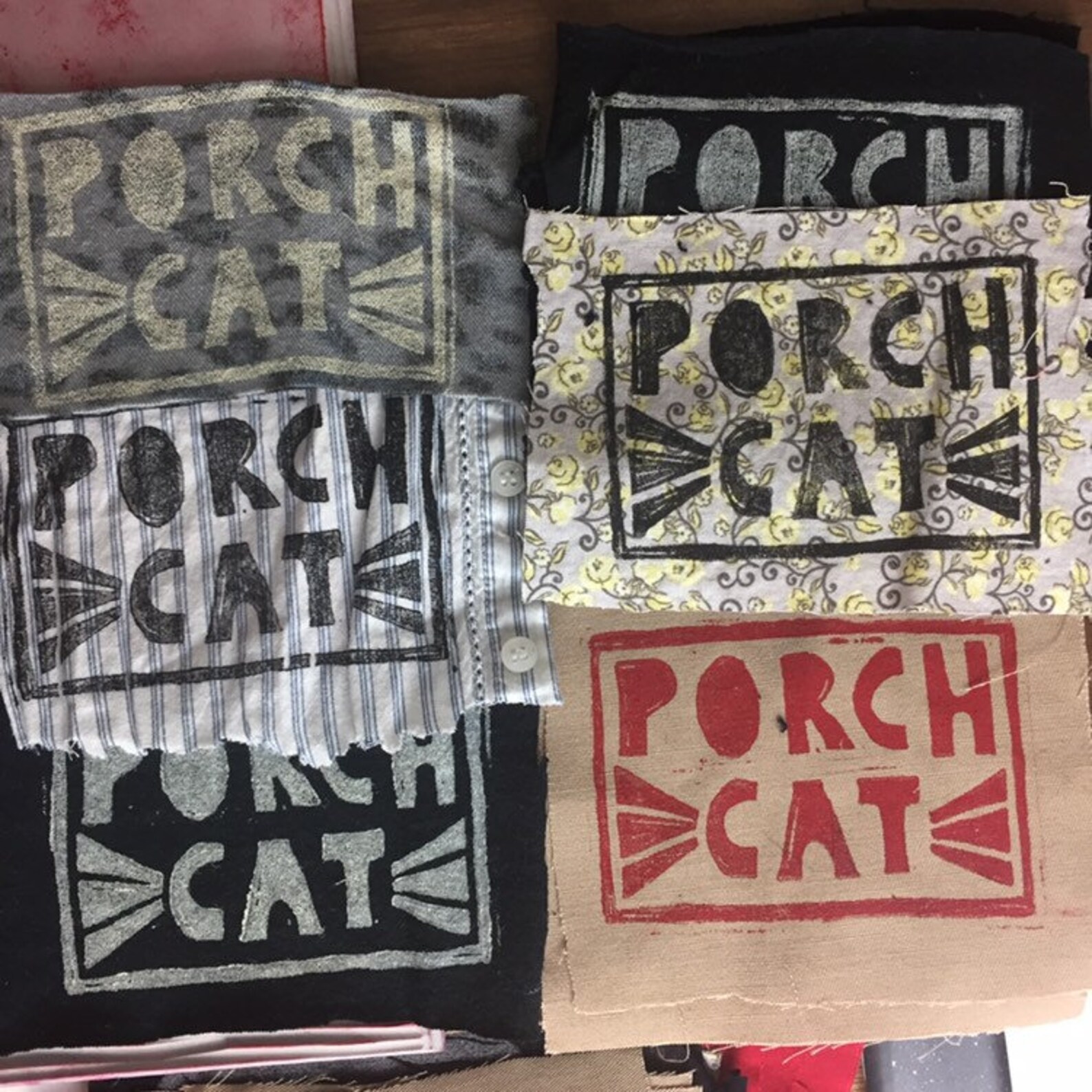 Porch Cat Patches | Folk Punk Art | Linocut - Etsy