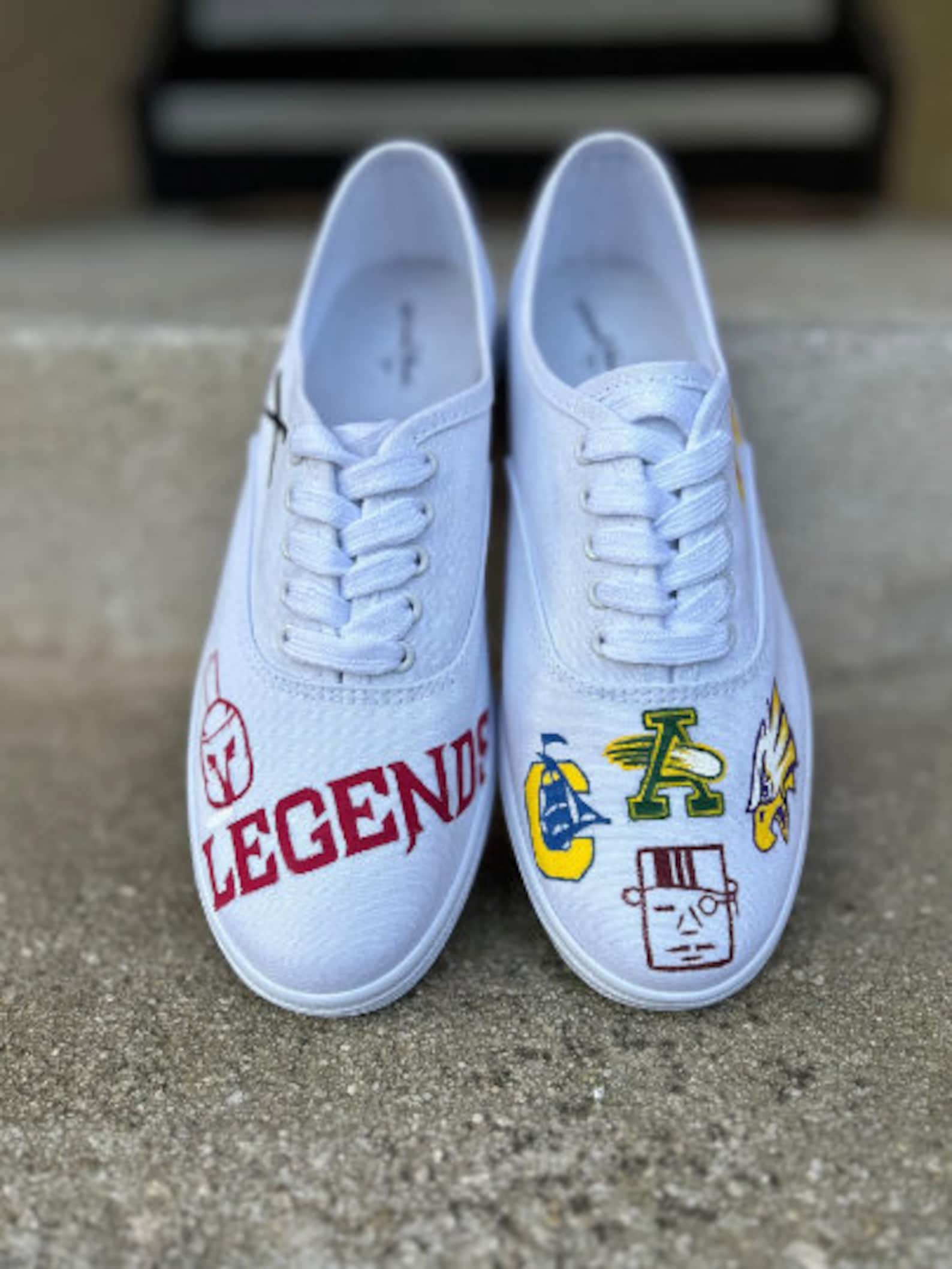 Custom Hand Painted School Spirit Shoes, Custom Sneakers, Painted Shoes ...