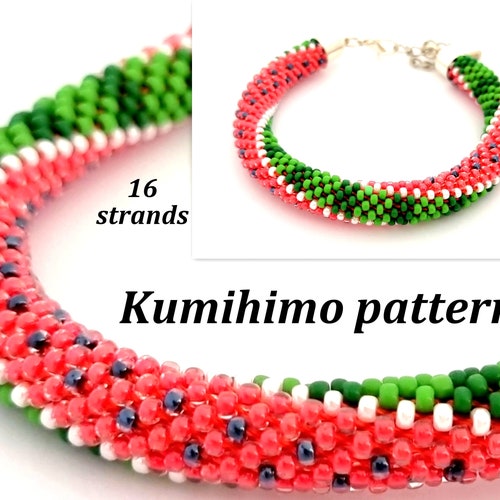 PDF Beaded Kumihimo Pattern Diamonds Kumihimo Bracelet - Etsy