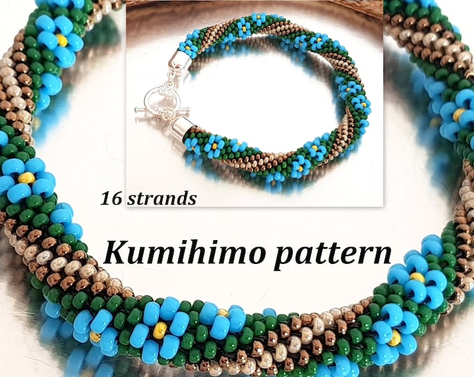 Pattern and Tutorial for 16 Strands Beaded Kumihimo Bracelet - Etsy