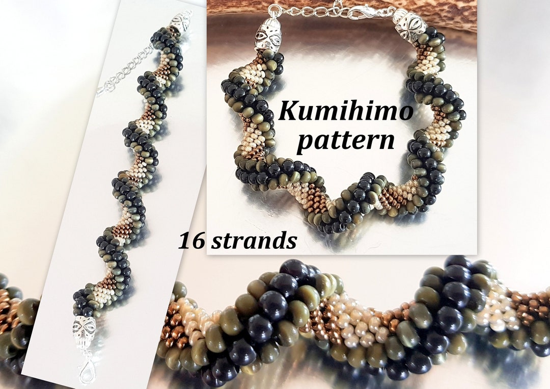 16 Strands Beaded Kumihimo PDF Tutorial Pattern Loading Braiding ...