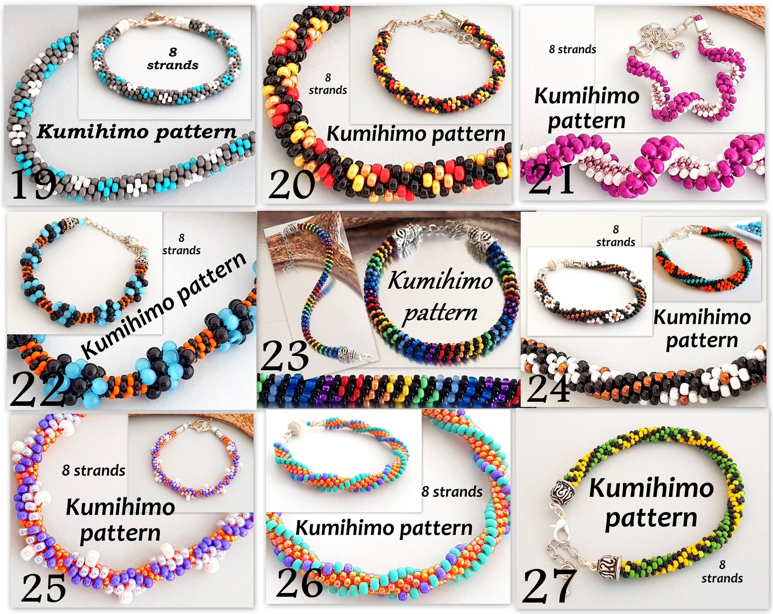 Beaded Kumihimo Pattern Package Deal Discount Saver Choose Any - Etsy