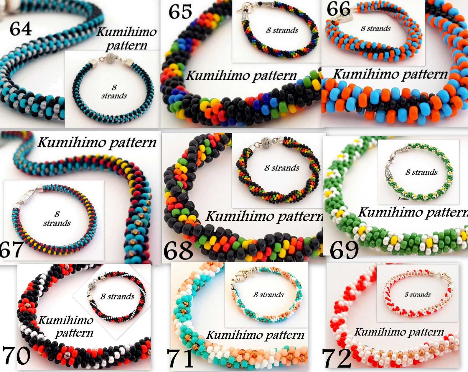 Beaded Kumihimo Pattern Package Deal Discount Saver Choose Any - Etsy