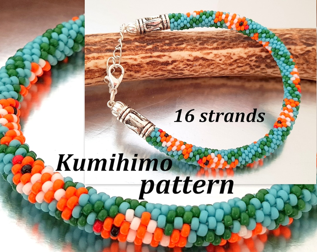 16 Strand Beaded Kumihimo Tutorial Pattern Nemo Fish Kids Bracelet PDF ...