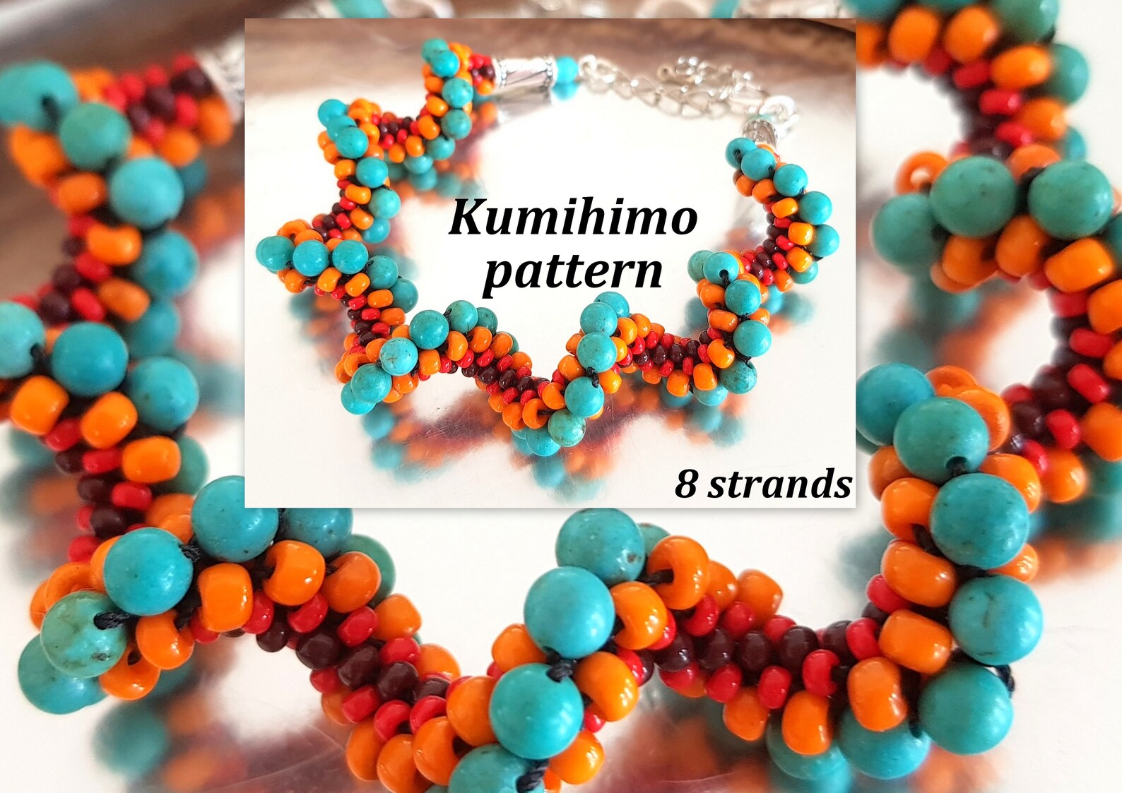 8 Strands Beaded Kumihimo PDF Pattern Tutorial Spiral Seed Beads ...
