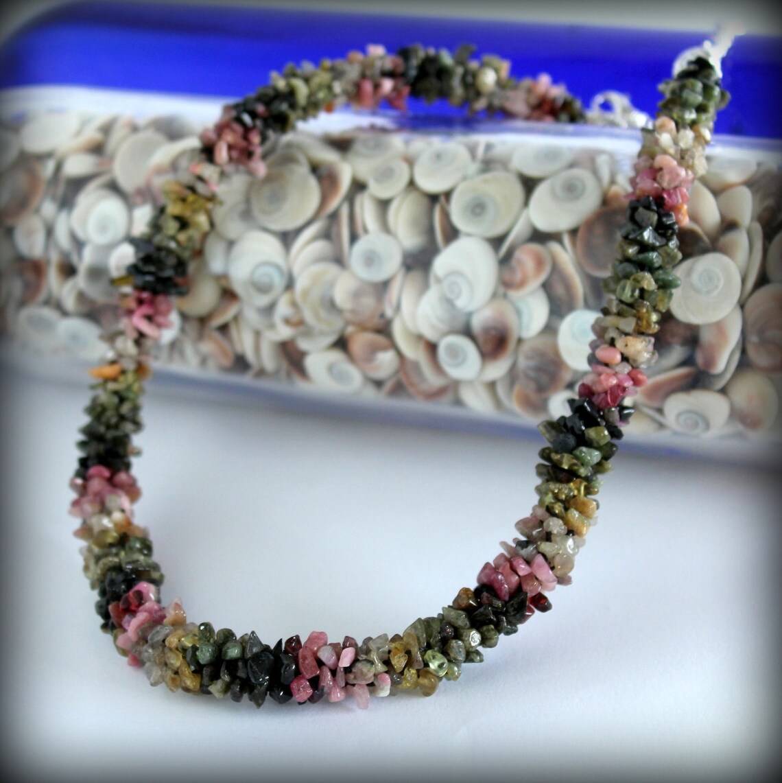 Tourmaline Necklace Kumihimo Braided Rope Semi-precious - Etsy