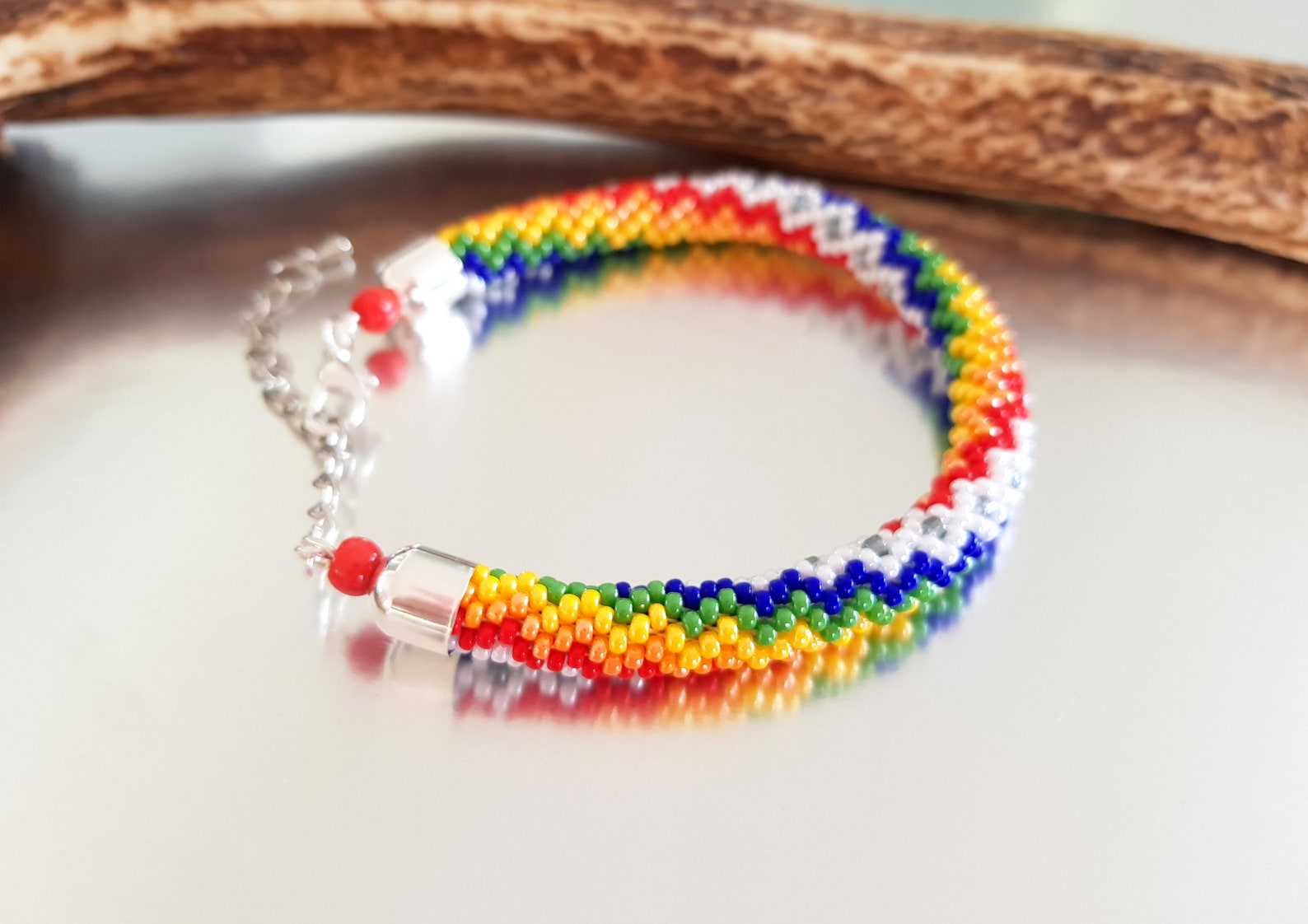 16 Strands Beaded Kumihimo Tutorial Pattern Rainbow Zigzag Bracelet ...