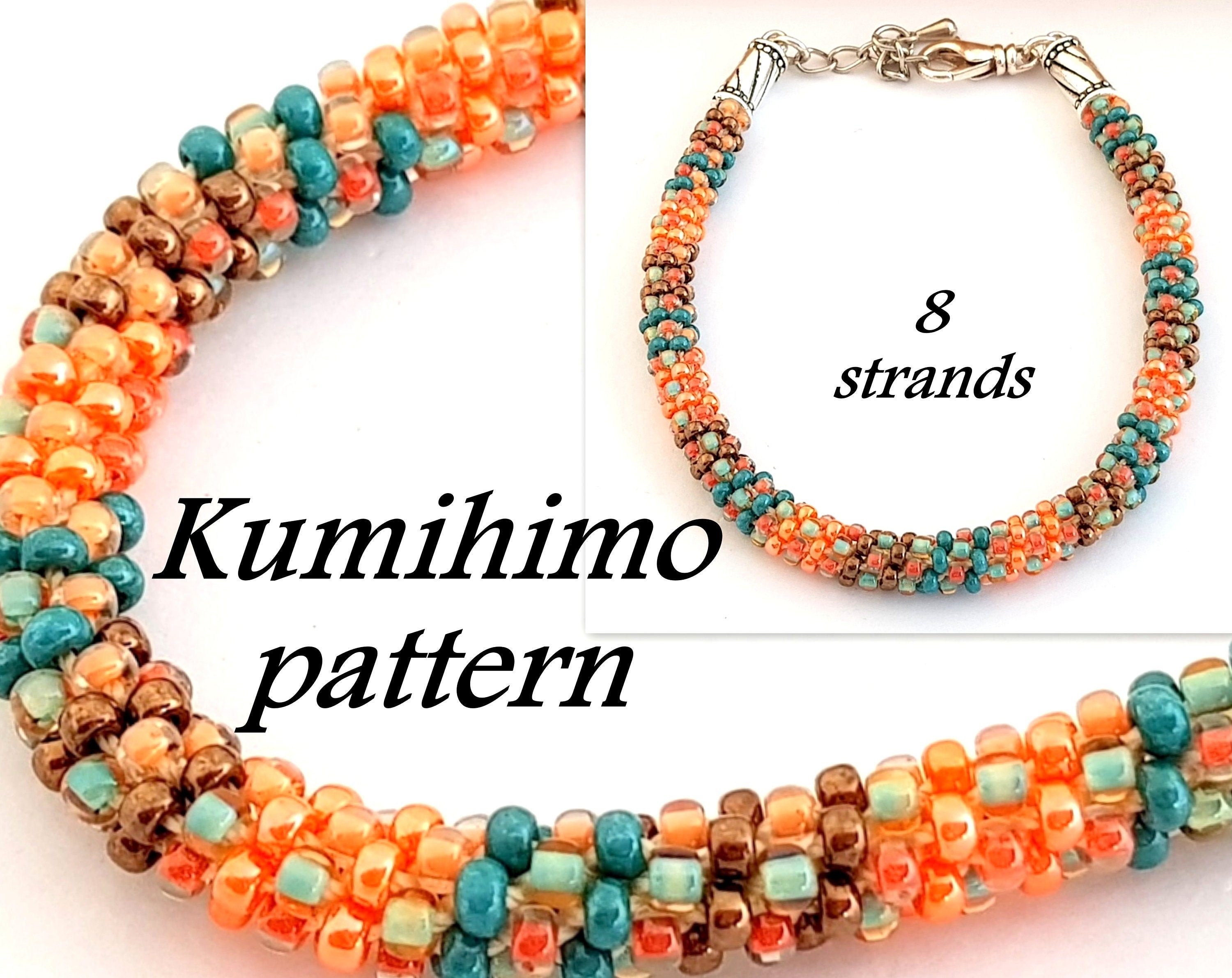 Beaded Kumihimo Tutorial and Pattern 8 Strand Braid Colorful | Etsy