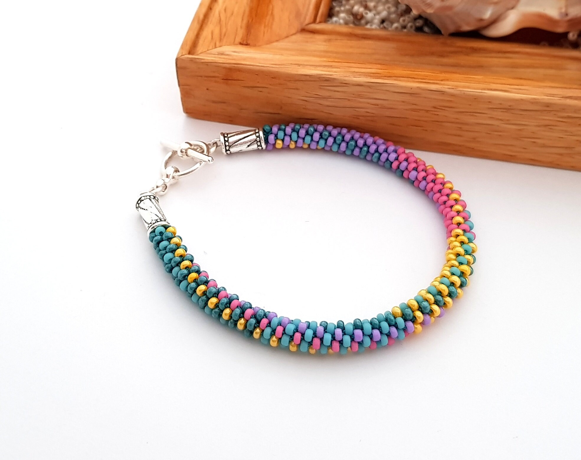 8 Strand Beaded Kumihimo Pattern Tutorial Colorful Seed Bead | Etsy