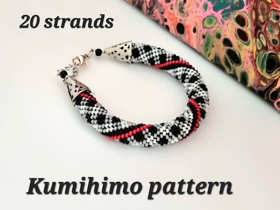 20 Strand Beaded Kumihimo Pattern Tutorial PDF Instant | Etsy