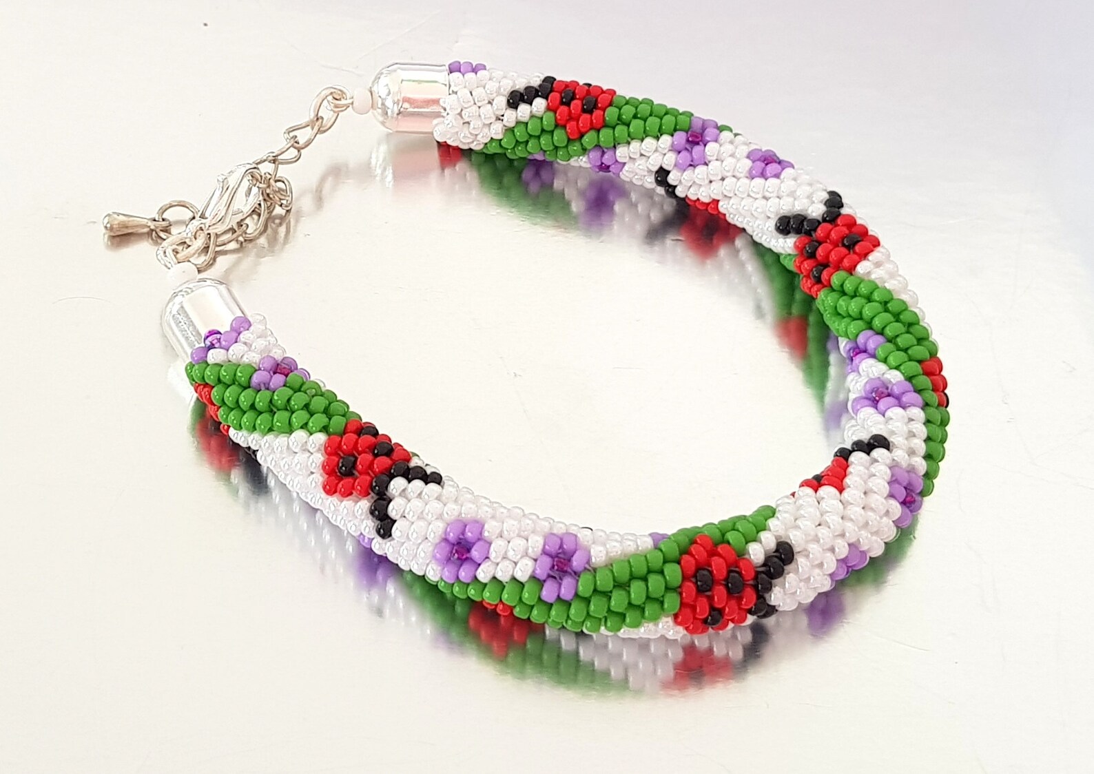 20 Strands Beaded Kumihimo Tutorial Pattern Seed Beads Ladybirds ...