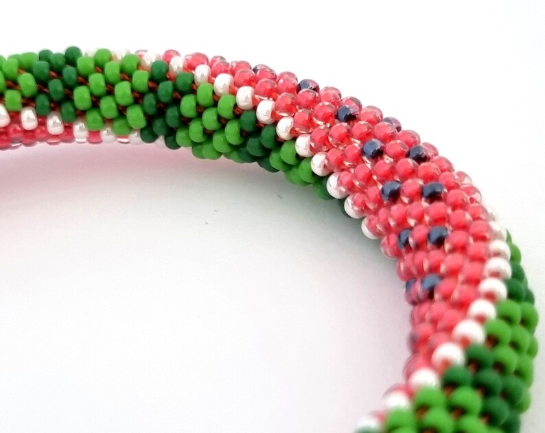 16 Strand Beaded Kumihimo Bracelet PDF Pattern and Tutorial Watermelon ...