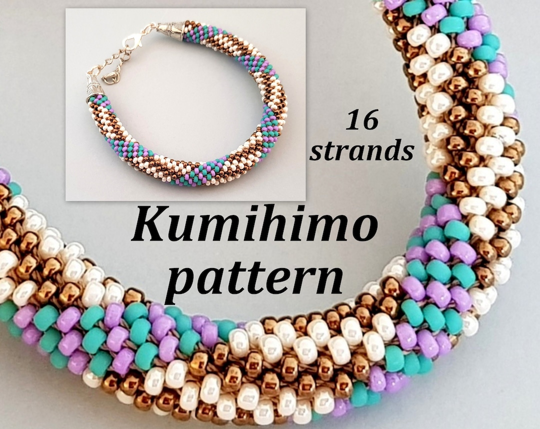 Beaded Kumihimo Pattern and Full Tutorial 16 Strands Seed Beads ...
