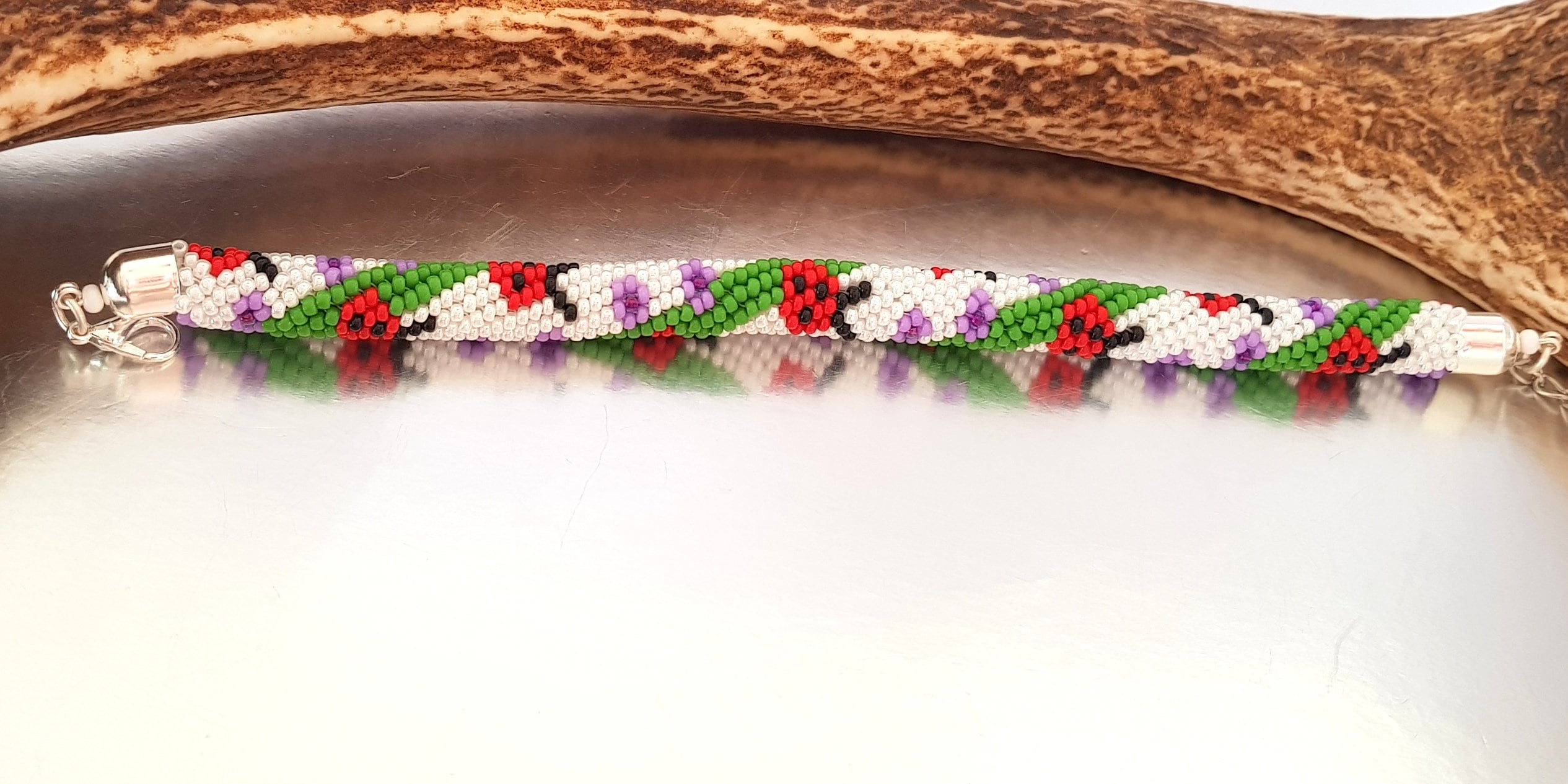 20 Strands Beaded Kumihimo Tutorial Pattern Seed Beads Ladybirds ...