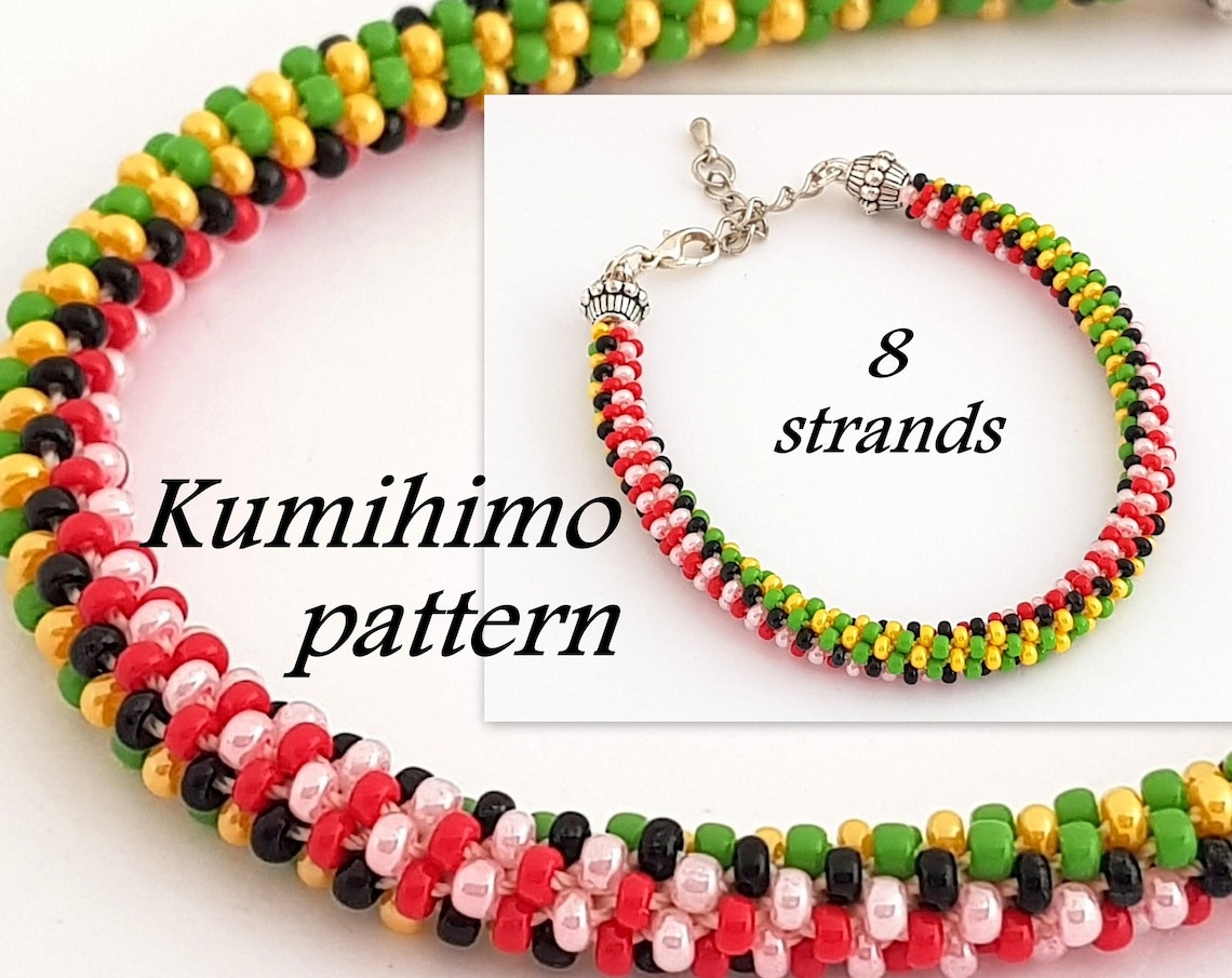 8 Strand Beaded Kumihimo PDF Pattern Tutorial Seed Bead - Etsy