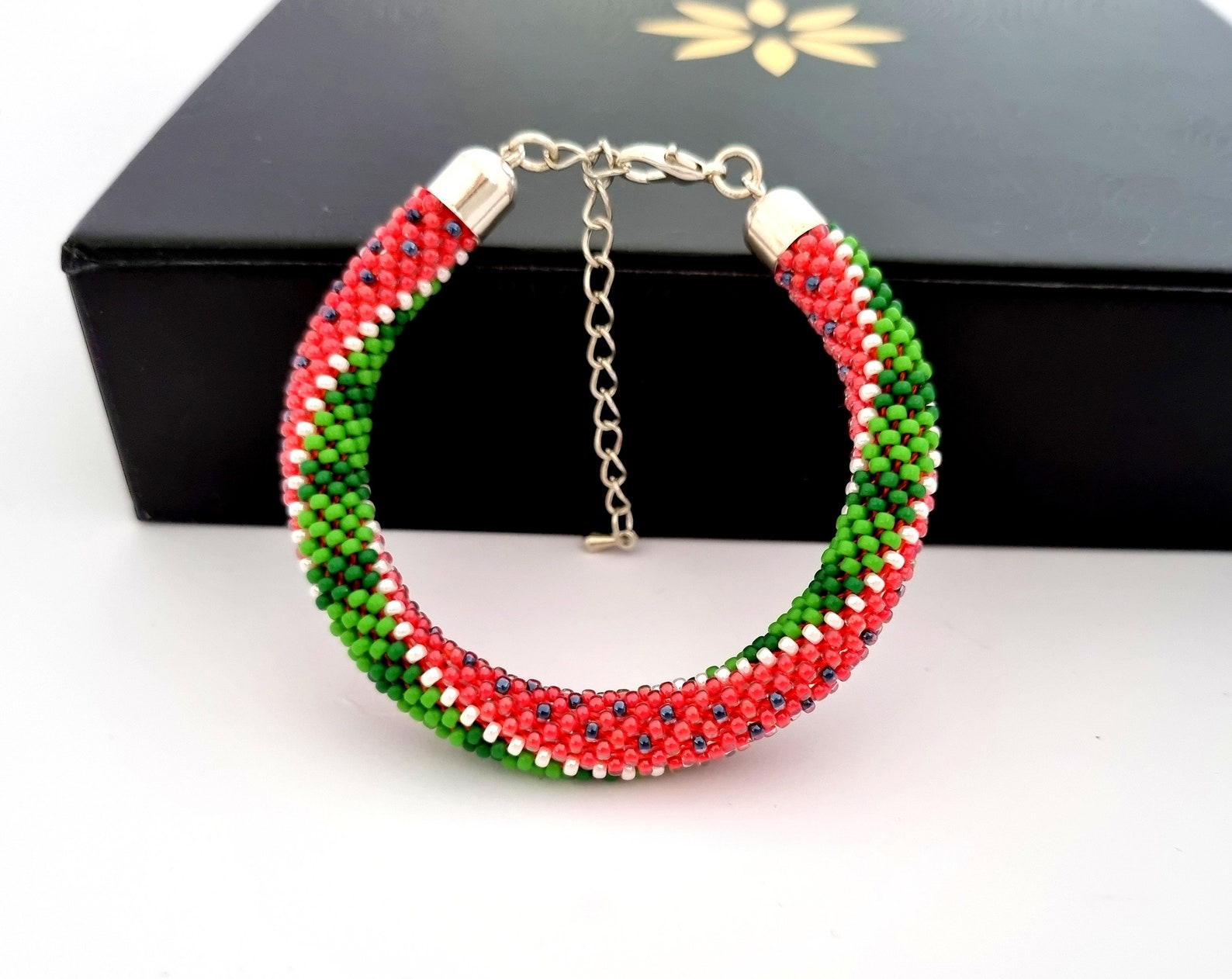 16 Strand Beaded Kumihimo Bracelet PDF Pattern and Tutorial Watermelon ...