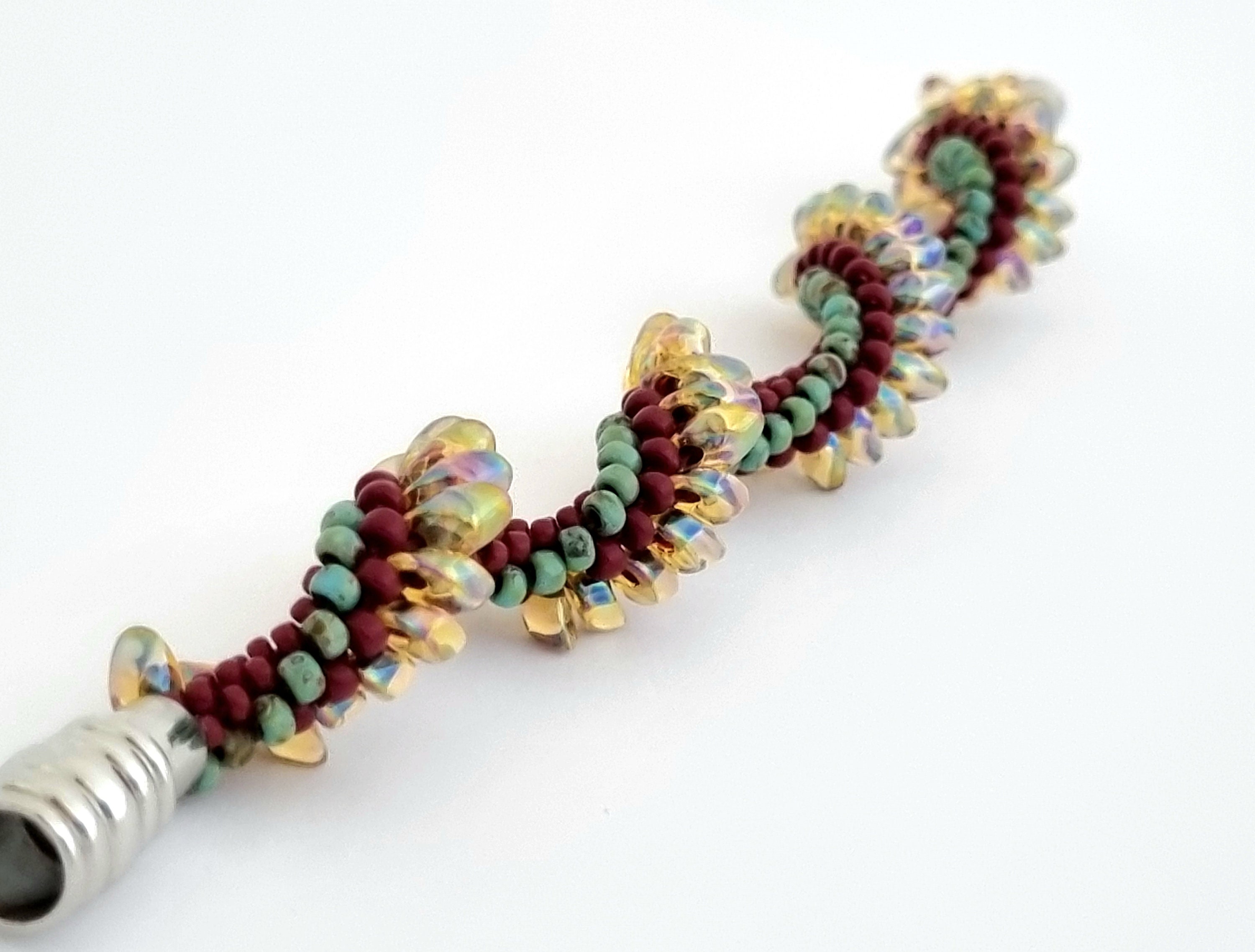 8 Strand Beaded Kumihimo Spiral Bracelet Pattern and Tutorial PDF ...