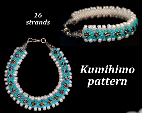 16 Strand Kumihimo Seed Bead Bracelet PDF Pattern and Tutorial | Etsy