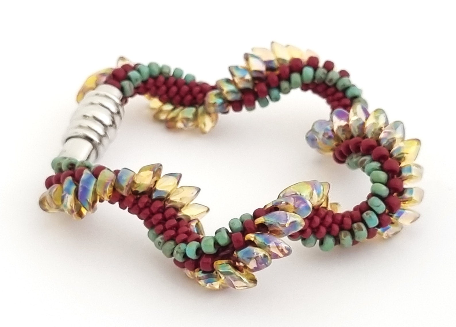 8 Strand Beaded Kumihimo Spiral Bracelet Pattern and Tutorial PDF ...