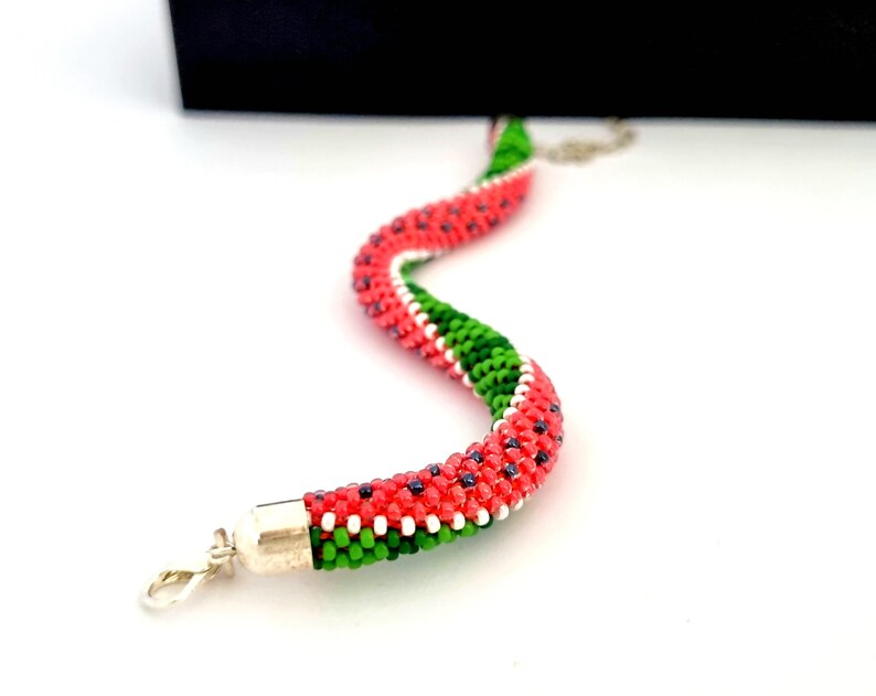 16 Strand Beaded Kumihimo Bracelet PDF Pattern and Tutorial Watermelon ...