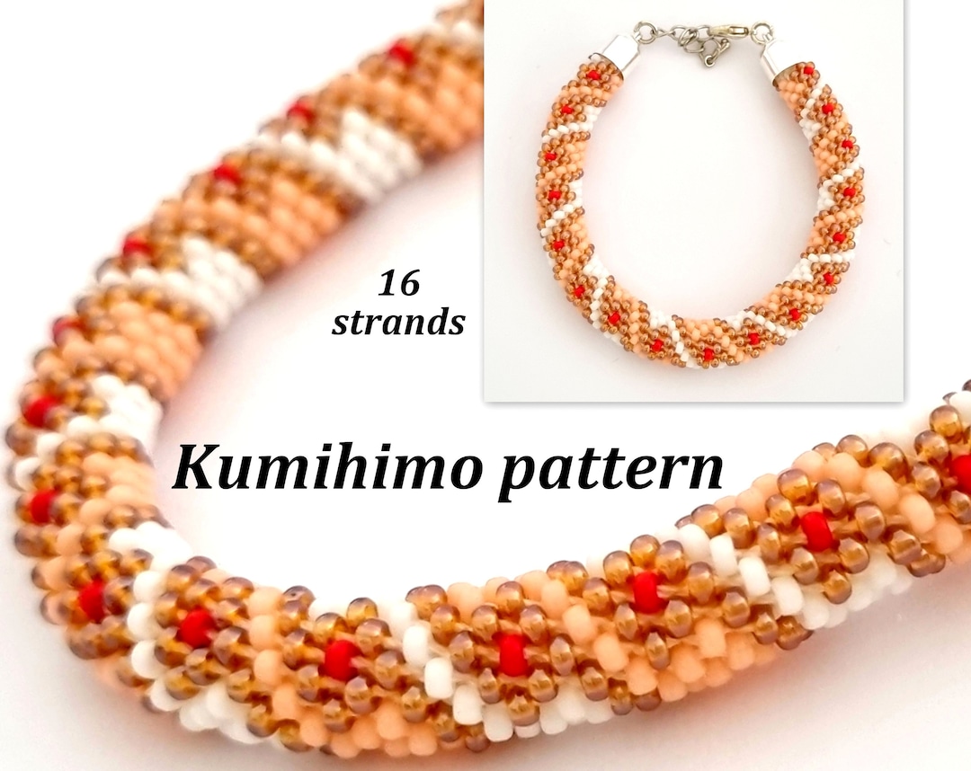 16 Strand Beaded Kumihimo Bracelet PDF Pattern and Tutorial Instant ...