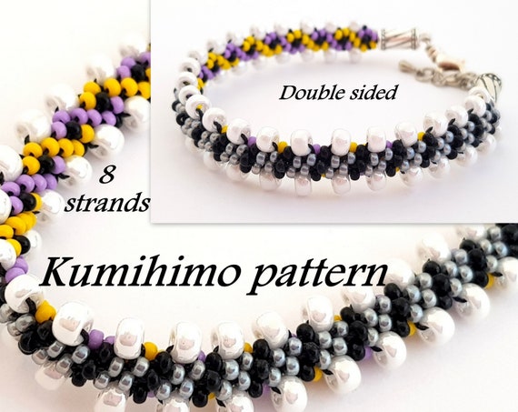 8 Strand Beaded Kumihimo PDF Pattern Tutorial Double Sided - Etsy