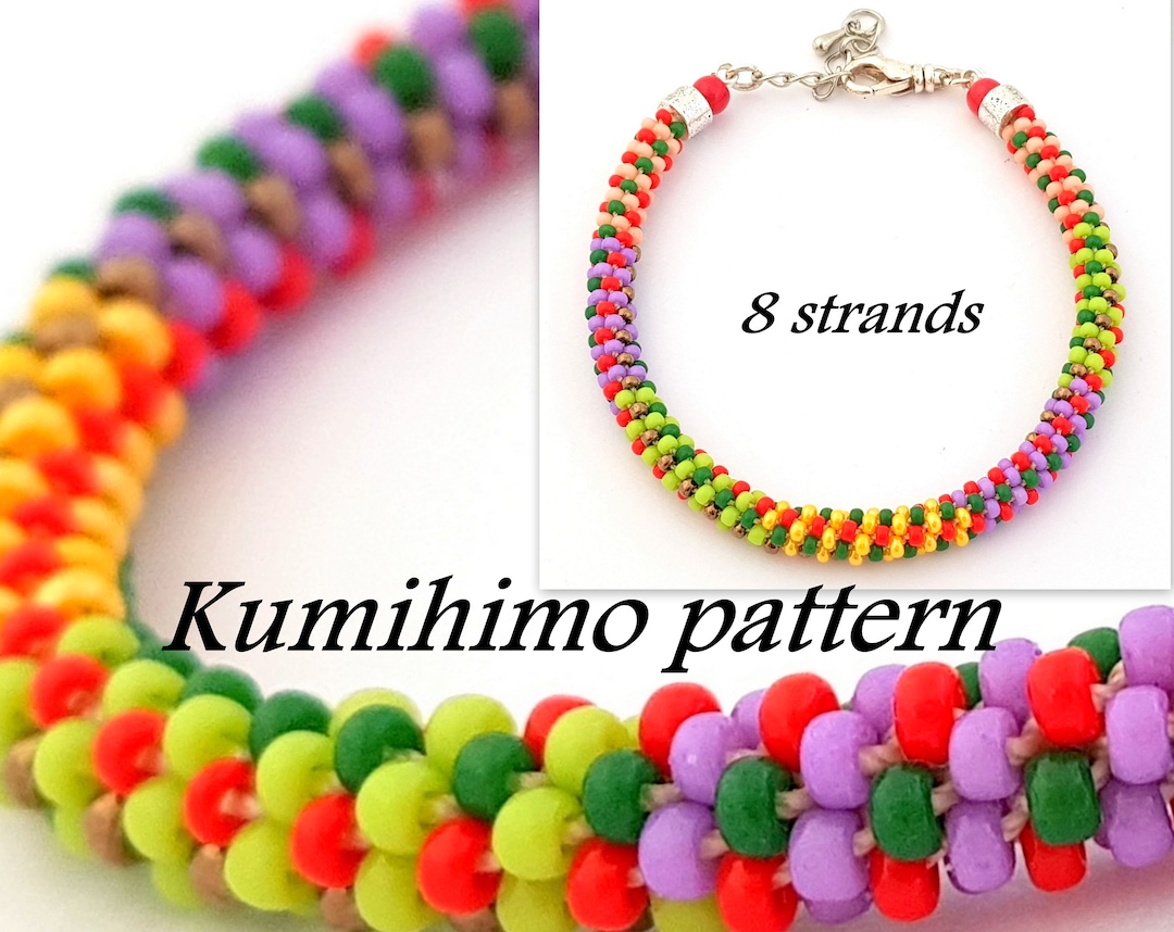 Beaded Kumihimo Pattern and Tutorial 8 Strand Seed Bead Colorful ...
