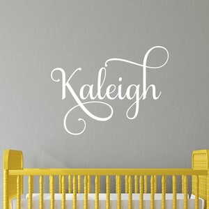 Fancy Name Wall Decal, Choose Any Word or Name and Color for Girl or ...