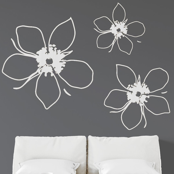 Wall Decals Big Flowers - Etsy