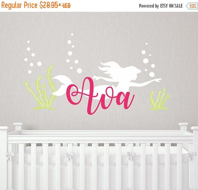 Mermaid Name Wall Decal Little Mermaid Inspired Wall Decal | Etsy