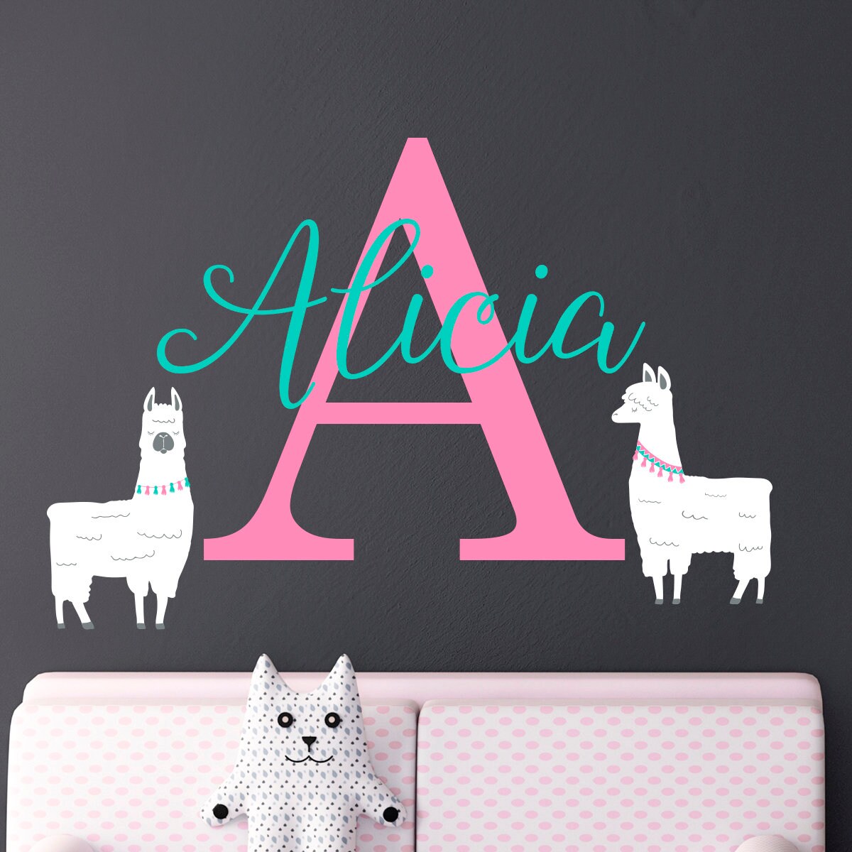 Llama Name Decal Llama Wall Decal More Colors and Fonts | Etsy