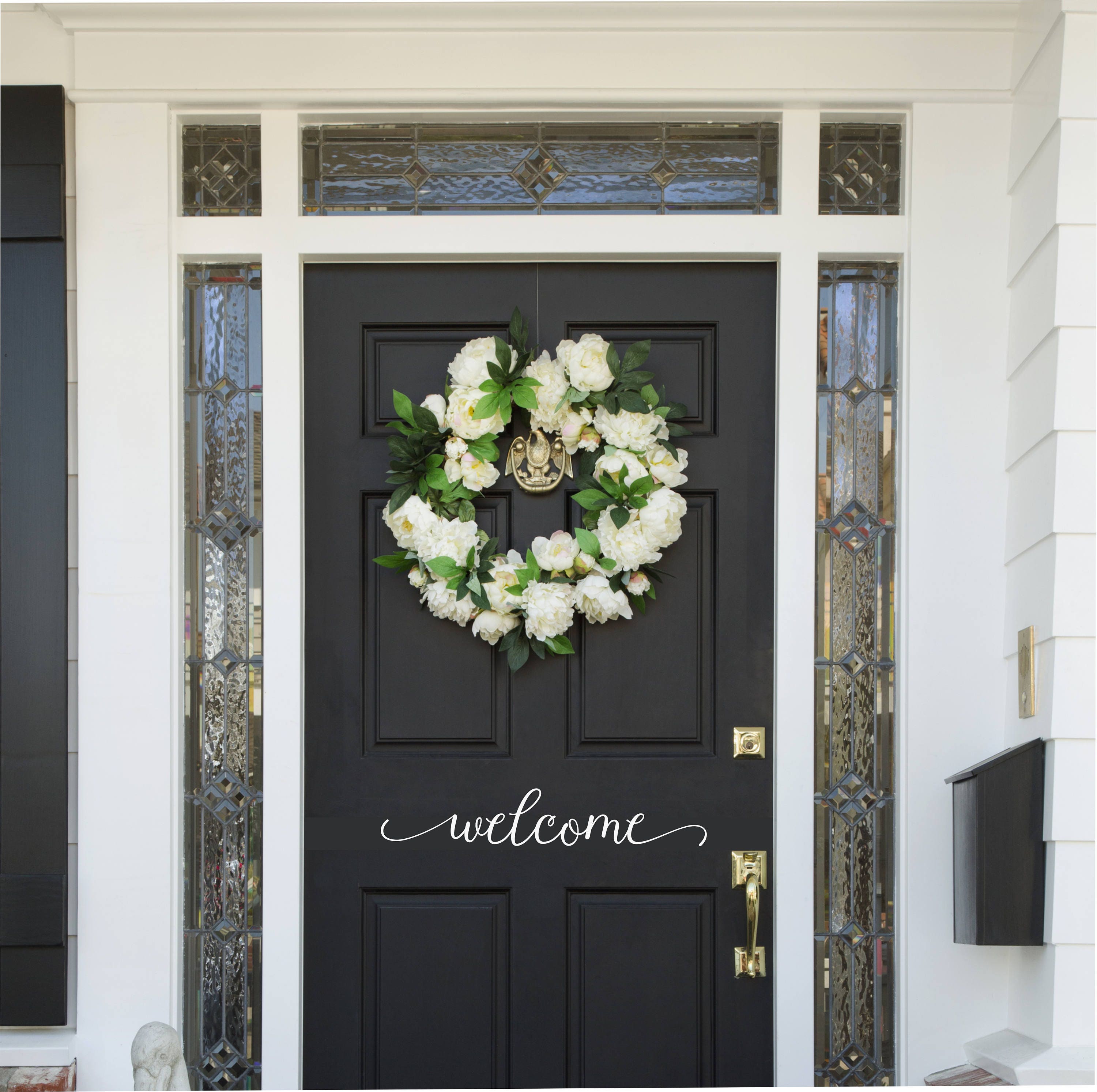 Welcome Door Vinyl Wall Decal Fancy Front Door Sticker for | Etsy