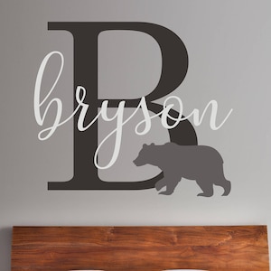 Bear Name Vinyl Wall Decal Nursery Baby Boy Girl Kids Room Decor ...