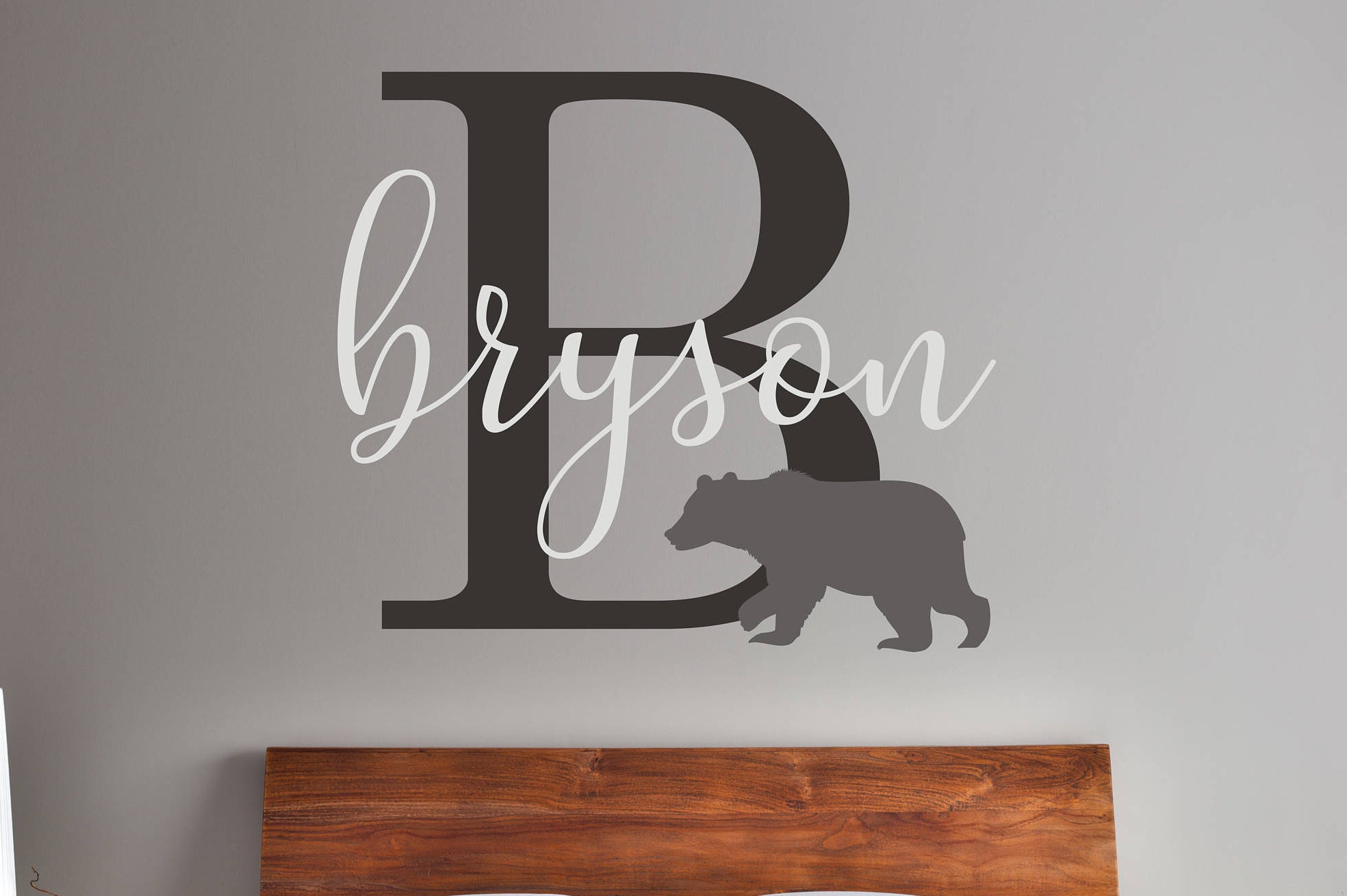 Bear Name Vinyl Wall Decal Nursery Baby Boy Girl Kids Room | Etsy