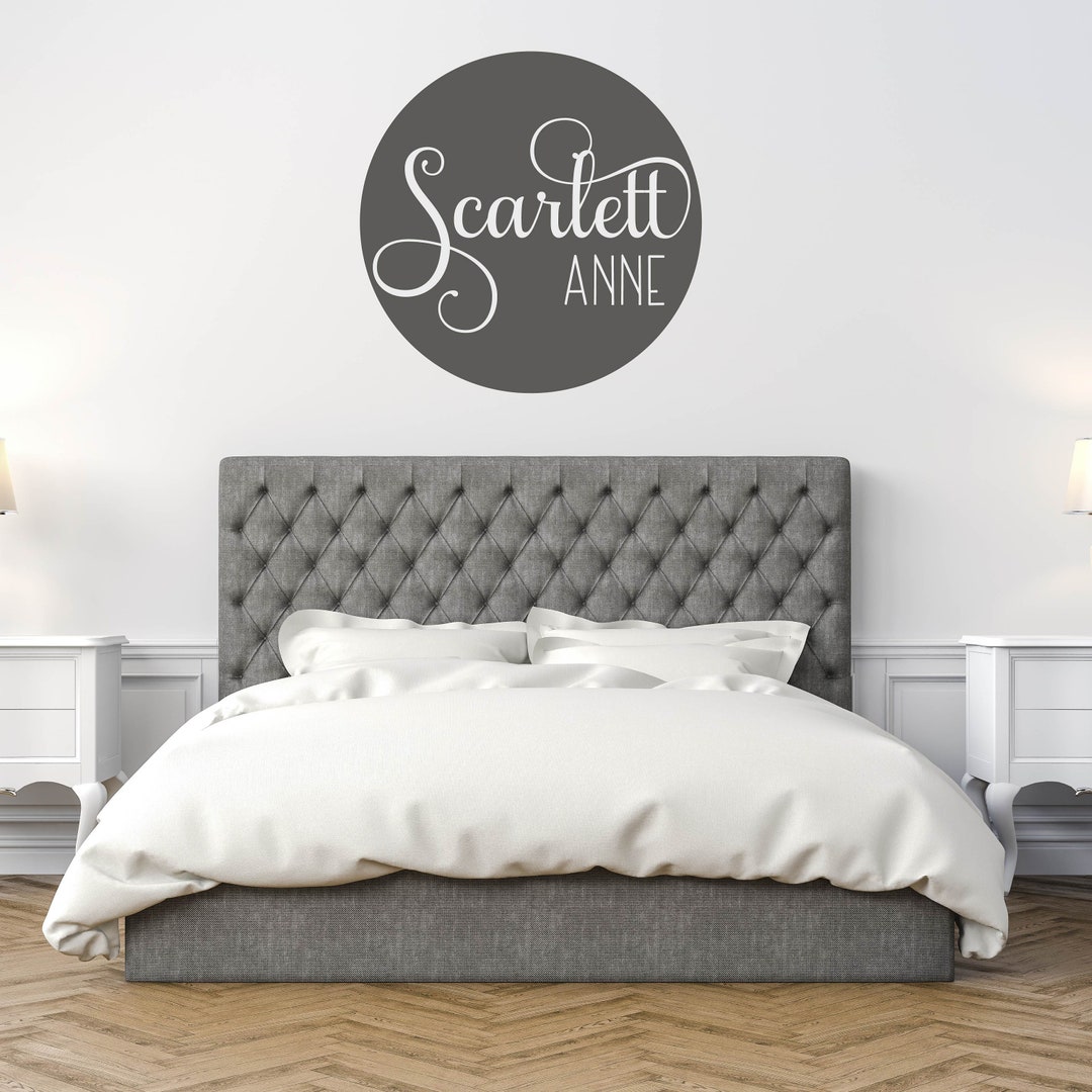 Fancy First and Middle Name Color Dot Wall Decal, Modern Personalized ...